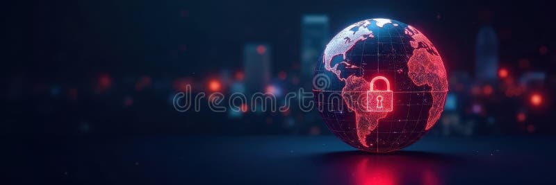 Locked Internet Globe, Secure Online Access Symbol, Data Encryption ...