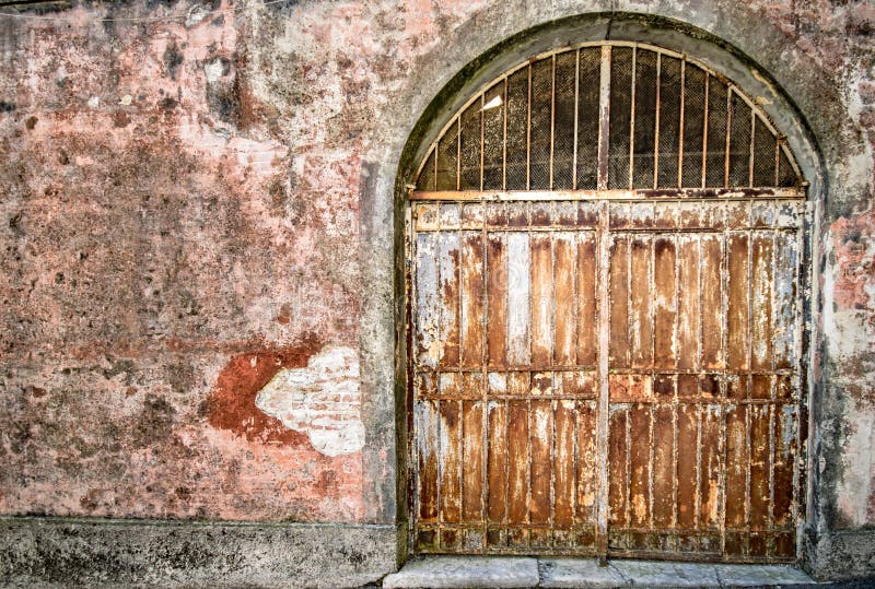 Locked Iron Gate Covered with Rust. Stock Image - Image of gate, arch ...