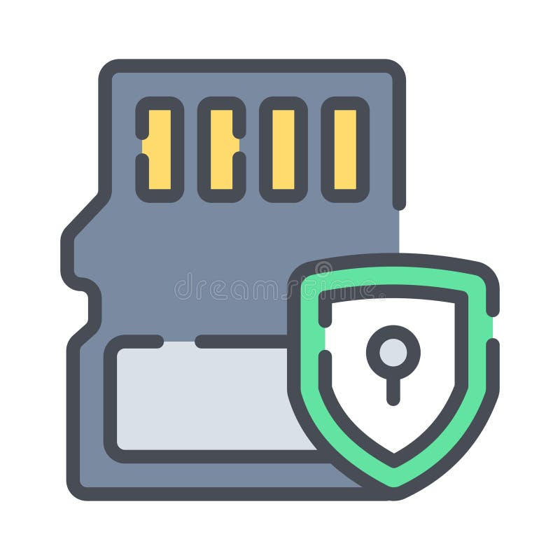 Security Chip, Protection and Security Vector Icons Set Cyber Computer ...