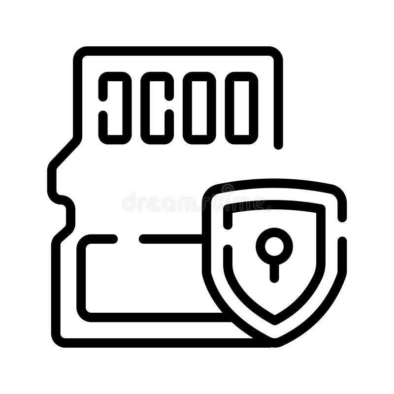 Security Chip, Protection and Security Vector Icons Set Cyber Computer ...