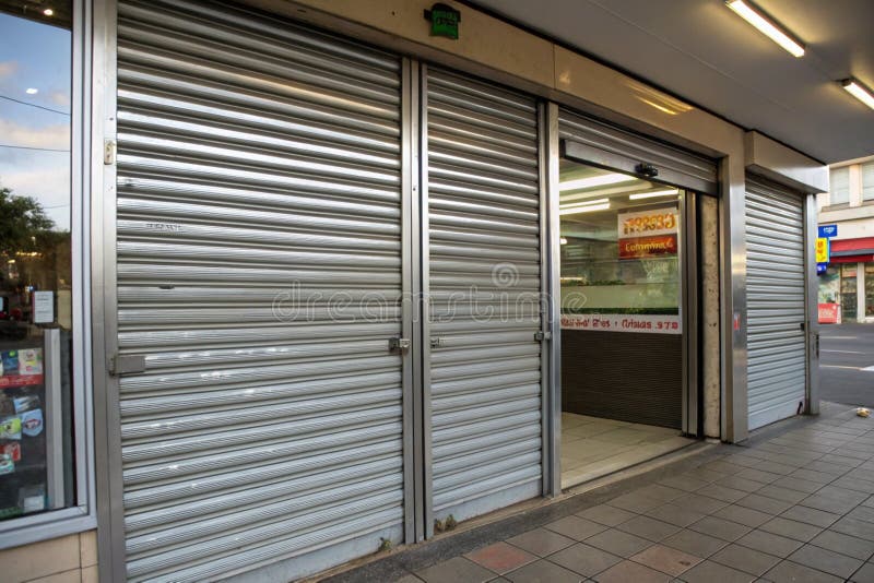 Locked Metallic Roller Shutter Doors Stock Illustrations – 3 Locked ...