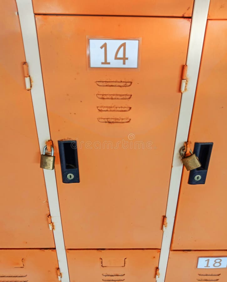 Orange locker stock image. Image of drawers, cabinets - 33860247