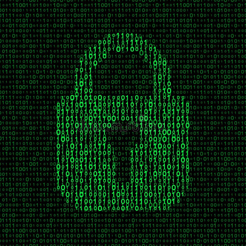 Abstract Binary Background Green Streaming Code Columns With Digits