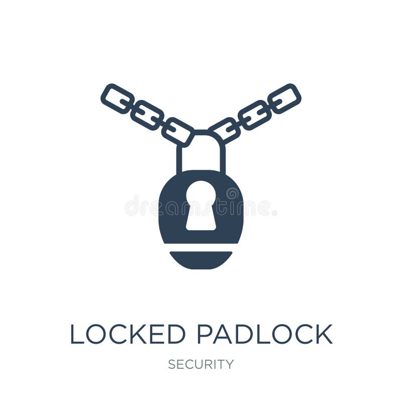 Locked Padlock with Chain Icon in Trendy Design Style. Locked Padlock ...