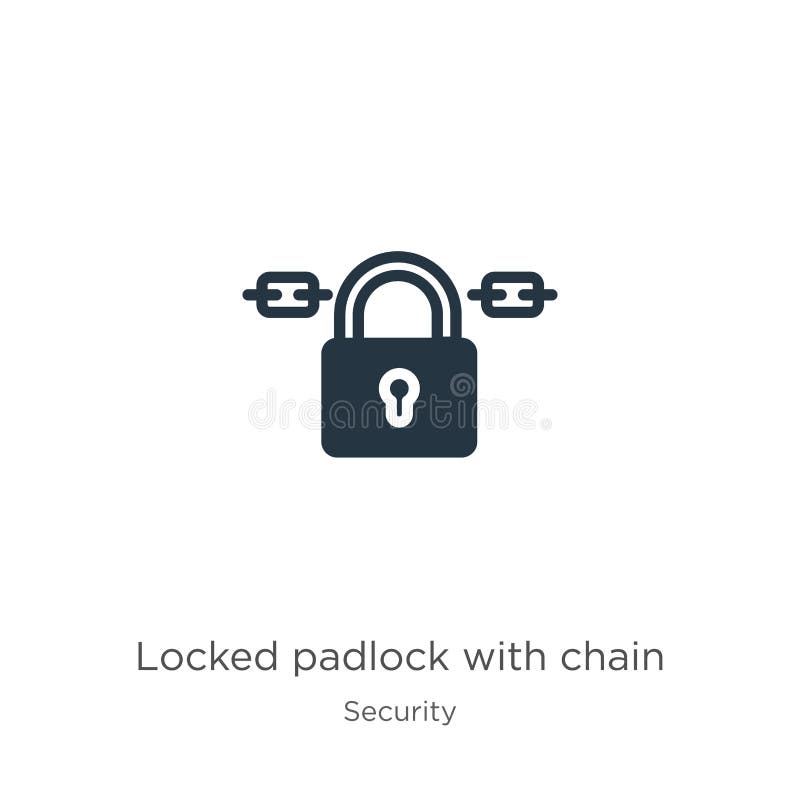 Locked Padlock with Chain Icon Vector. Trendy Flat Locked Padlock with ...