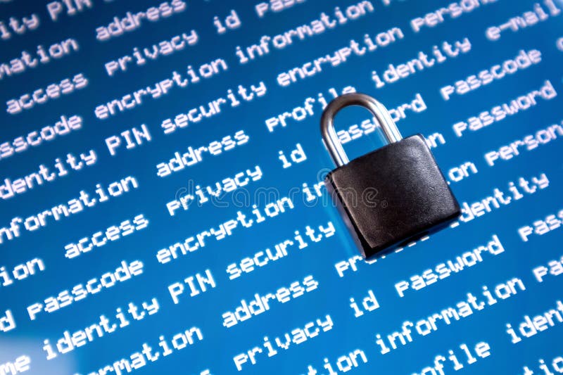 A Locked Padlock on Digital Screen. Personal Data Protection and ...