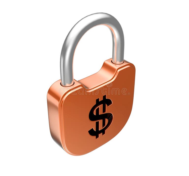 Locked Padlock - Dollar Currency Concept Stock Illustration ...