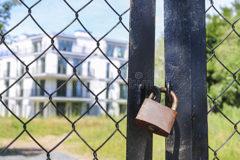 Padlock on gate stock image. Image of secures, safe, clasp - 41179797