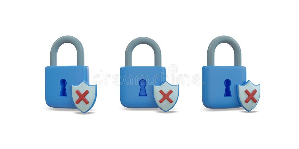 Locked Padlock Icon. Security Data Concept. Clipping Path Stock ...