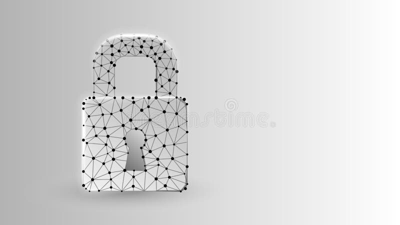 Locked Padlock. Origami Vector Illustration Consisting of Points, Lines ...
