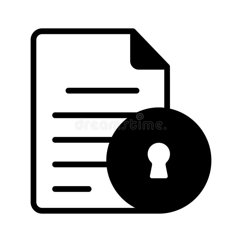 Locked Paper, Encryption Documents, Locked Documents Icon Vector ...