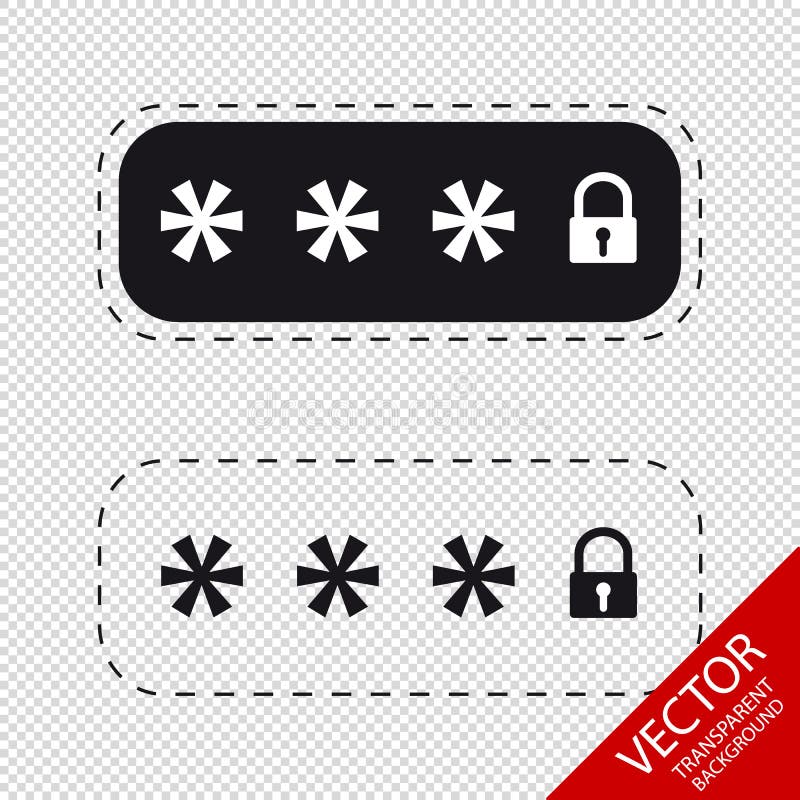 Locked Password Fields - Vector Icons - Isolated on Transparent ...