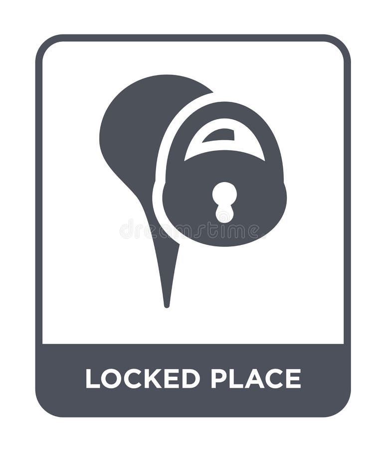 Locked Place Icon. Trendy Flat Vector Locked Place Icon on White Stock ...