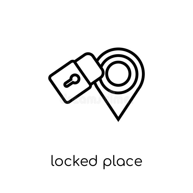 Locked Place Icon. Trendy Modern Flat Linear Vector Locked Place Stock ...
