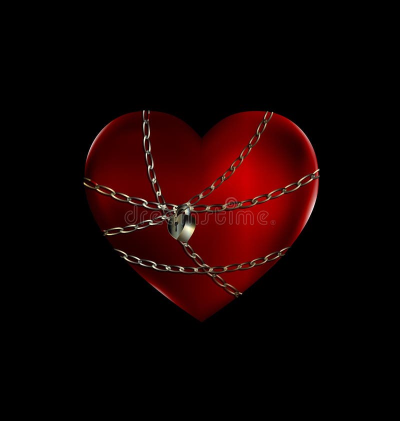 Locked red heart stock vector. Illustration of love, lattice - 75279173