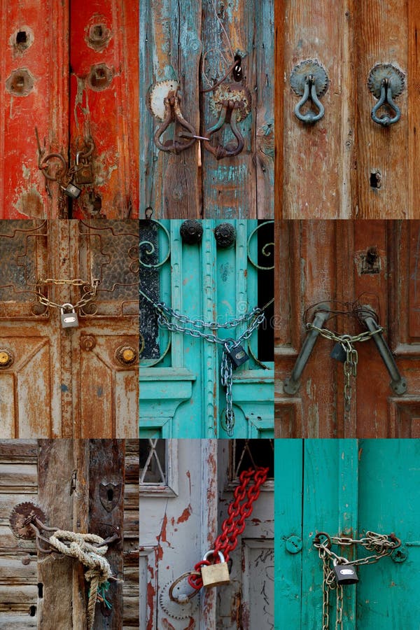 Locked Rusted Antique Doors Stock Image - Image of iron, access: 96511581
