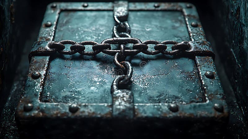 Locked Safe Wrapped in Heavy Chains, Symbolizing Security and Mystery ...