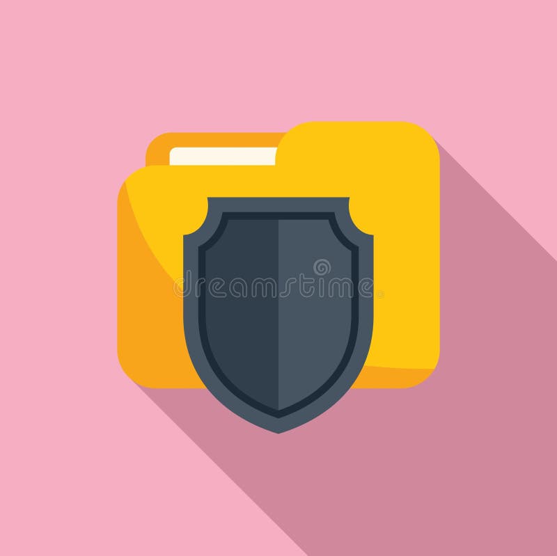 Locked Secured Folder Icon Flat Vector. Document Protect Stock Vector ...