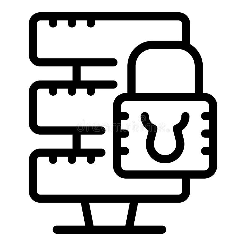 Locked Server Icon Outline Vector. Economic Result Stock Vector ...