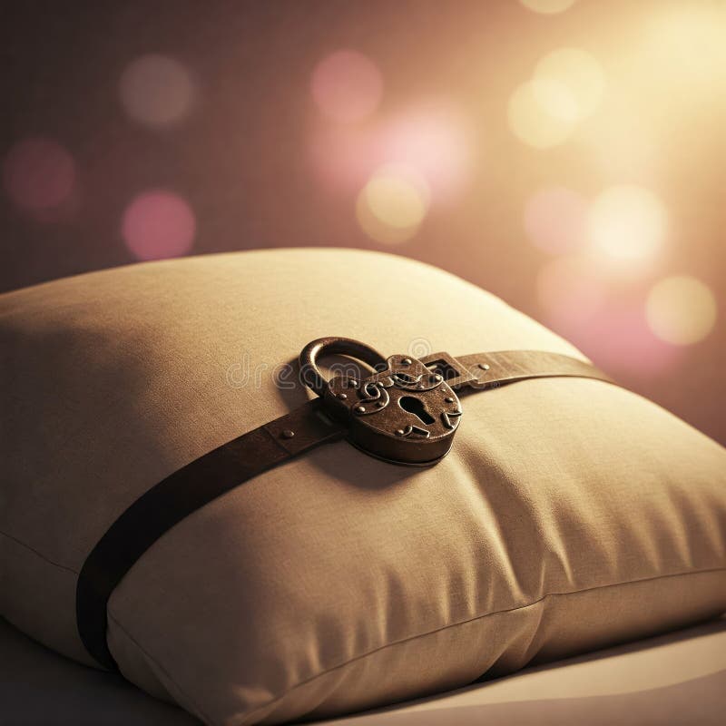 A Locked Sleep, a Pillow with a Lock. Stock Image - Image of mysterious ...