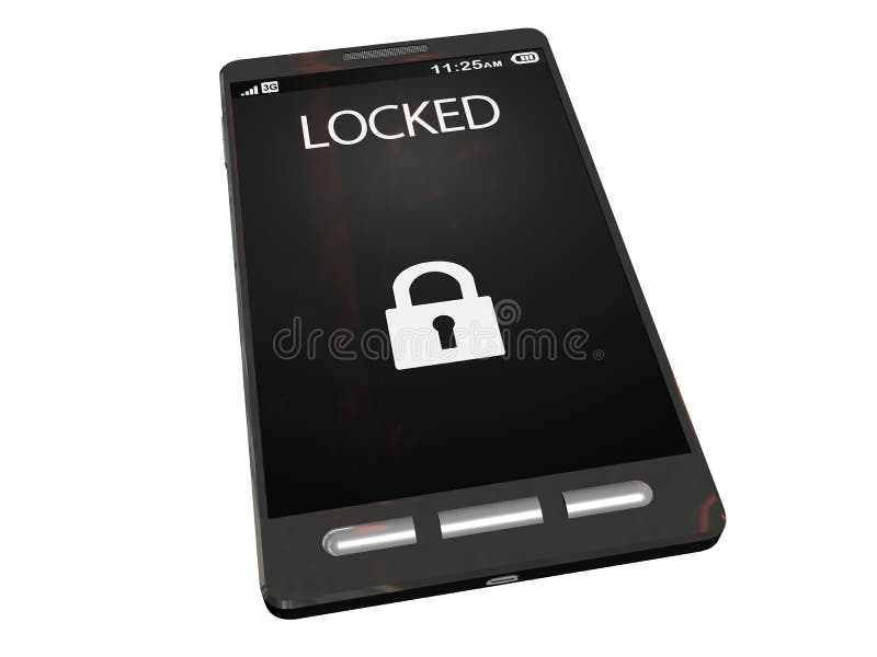 Tablet Pc Security. Chain With Lock On Computer. Stock Illustration ...