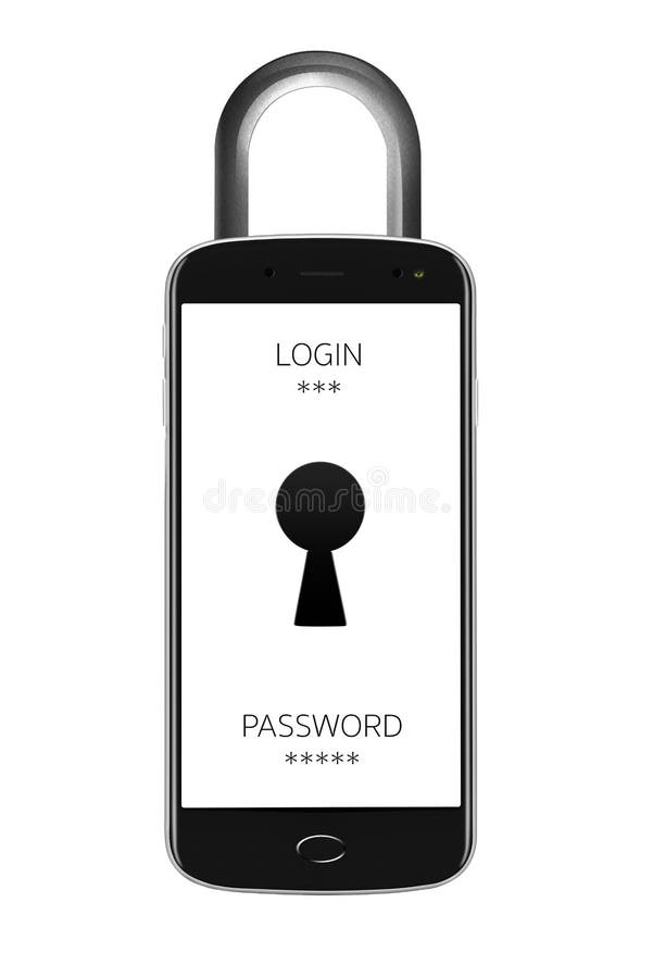 Locked smartphone concept stock illustration. Illustration of padlock ...