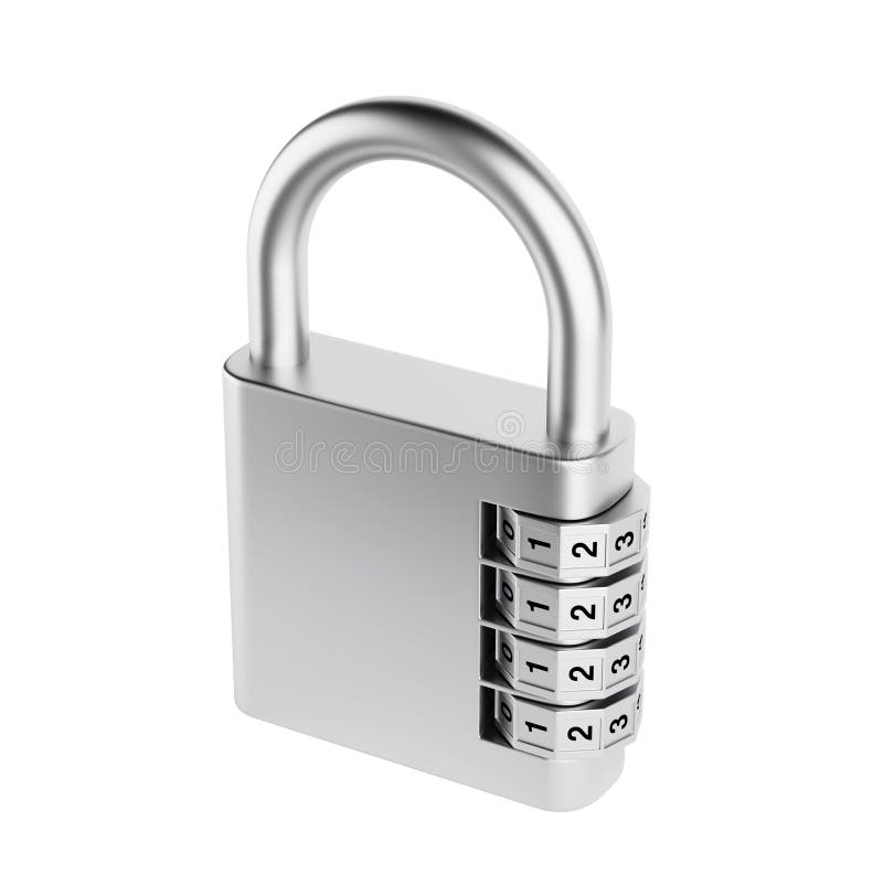 Locked Steel Combination Padlock Closeup. 3d Rendering Stock Image ...