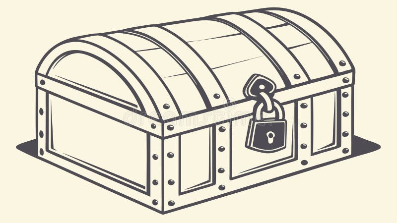 Locked Treasure Chest, Secure Hidden Riches, Vector Design Generative ...