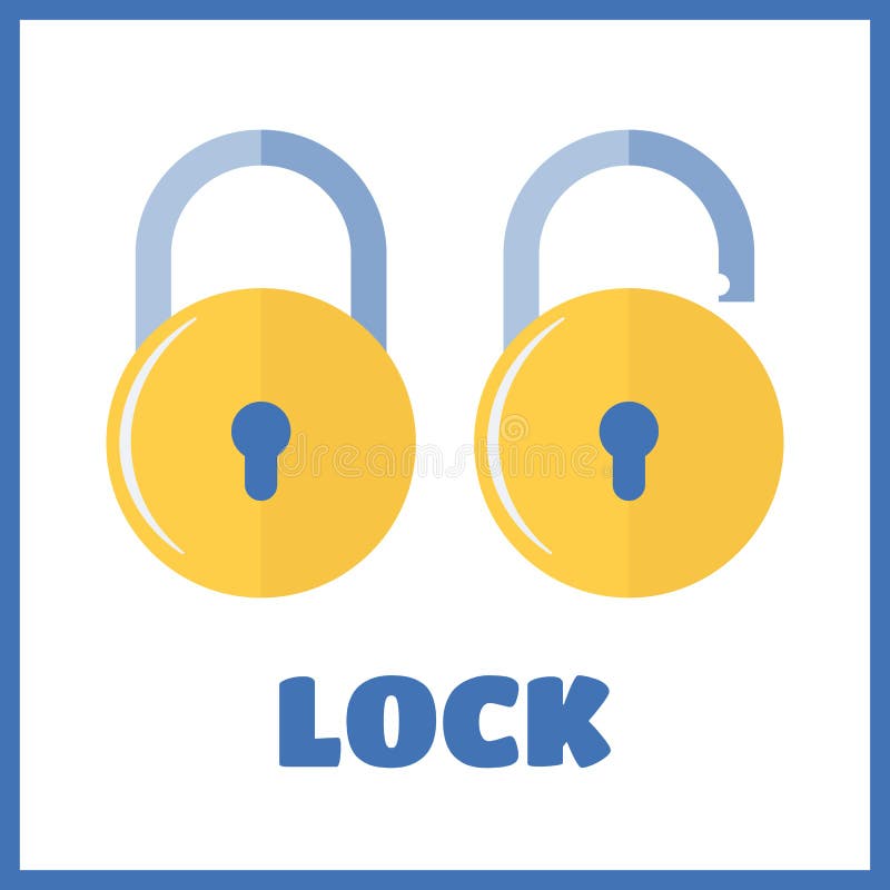 Locked and Unlocked Padlock Icon Stock Illustration - Illustration of ...