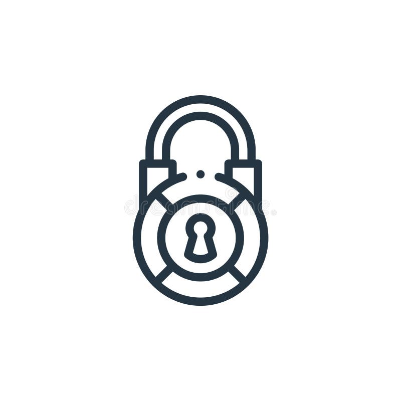 Locked Vector Icon Isolated on White Background. Outline, Thin Line ...