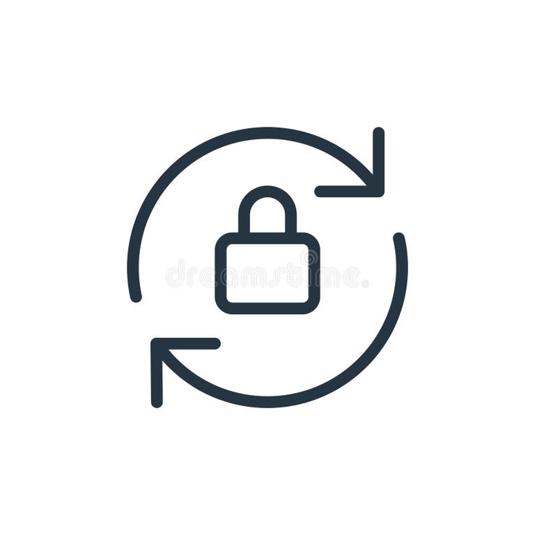 Locked Vector Icon Isolated on White Background. Outline, Thin Line ...