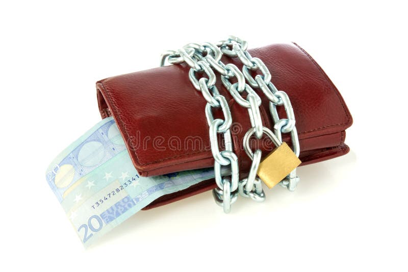 Locked Wallet with Euro Currency Stock Photo - Image of idea, earnings ...