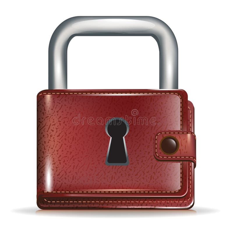 Locked Wallet Security Concept Stock Vector - Illustration of protect ...