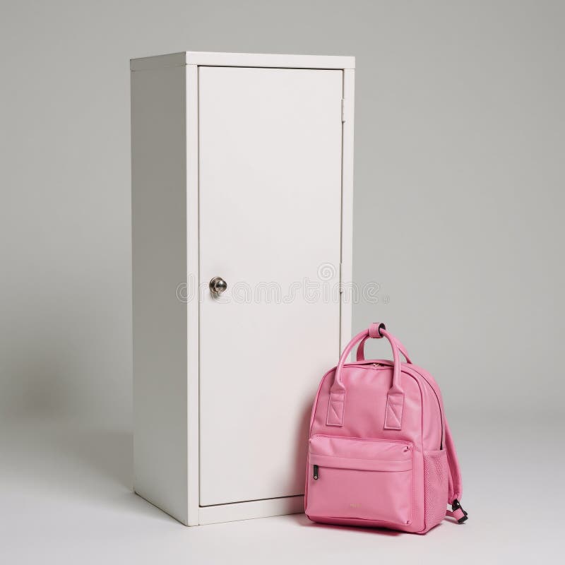 Locker and Backpack Placed Side by Side within a Room Setting Stock ...
