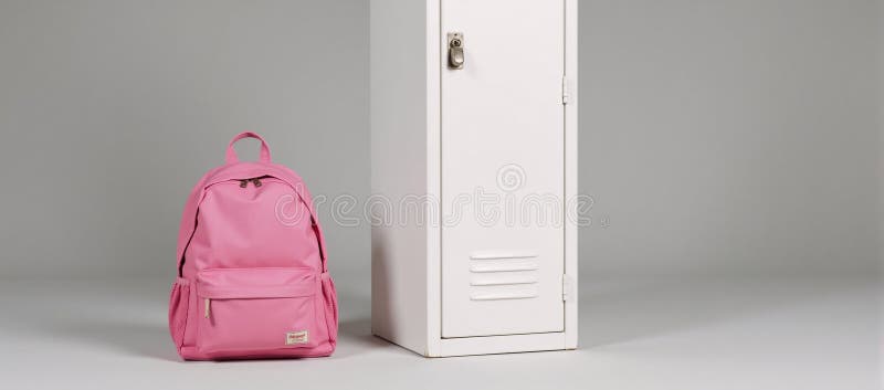 Locker and Backpack Placed Side by Side within a Room Setting Stock ...