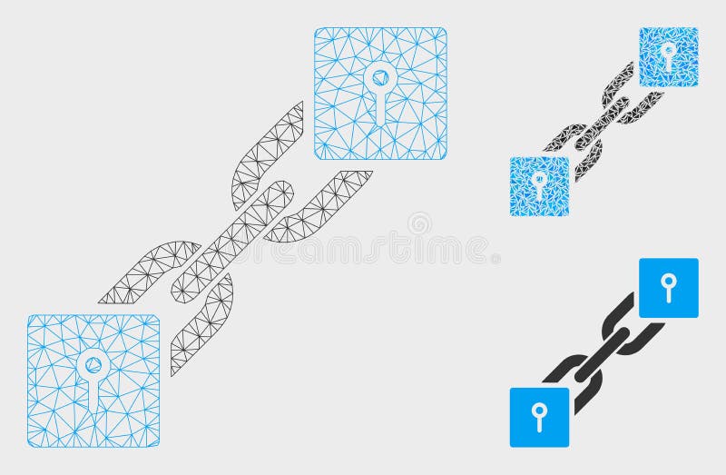 Locker Blockchain Vector Mesh 2D Model and Triangle Mosaic Icon Stock ...