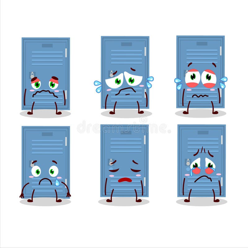 Locker Cartoon in Character with Sad Expression Stock Vector ...