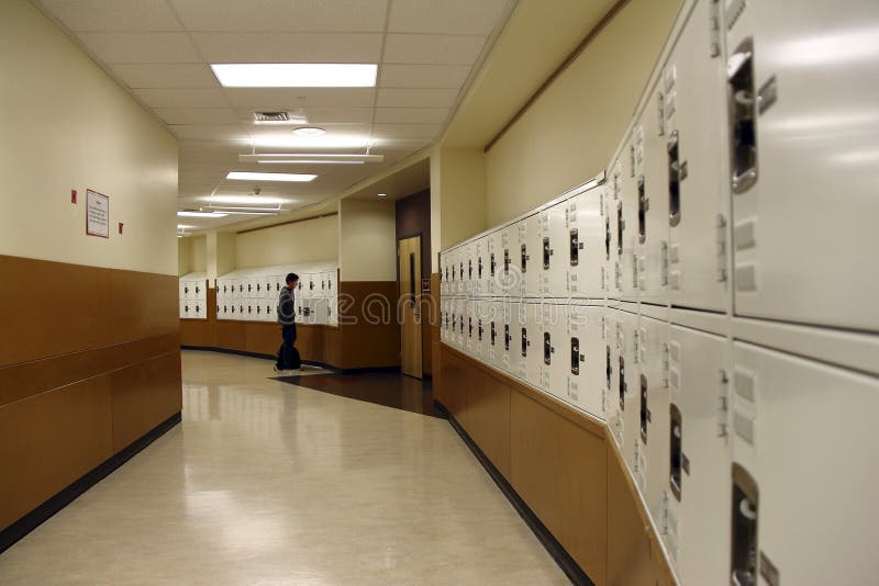 School Hallway stock image. Image of high, lockers, ceiling - 18226855