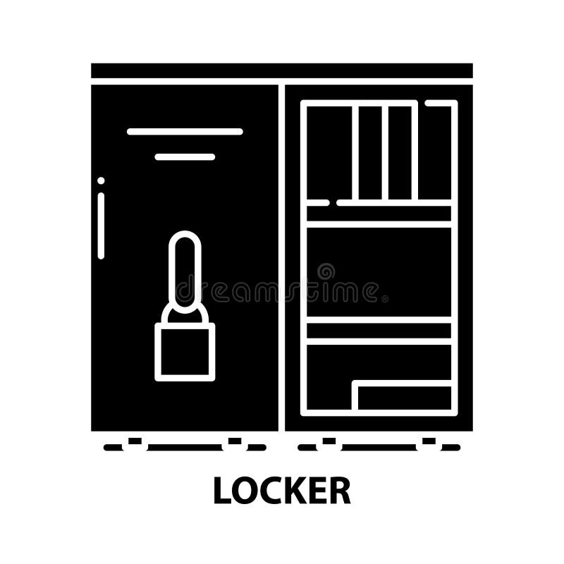 Locker Symbol Icon, Black Vector Sign with Editable Strokes, Concept ...