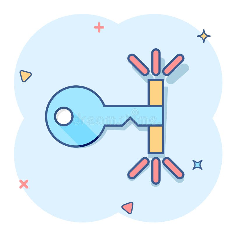 Locker Icon in Comic Style. Padlock Password Cartoon Vector ...