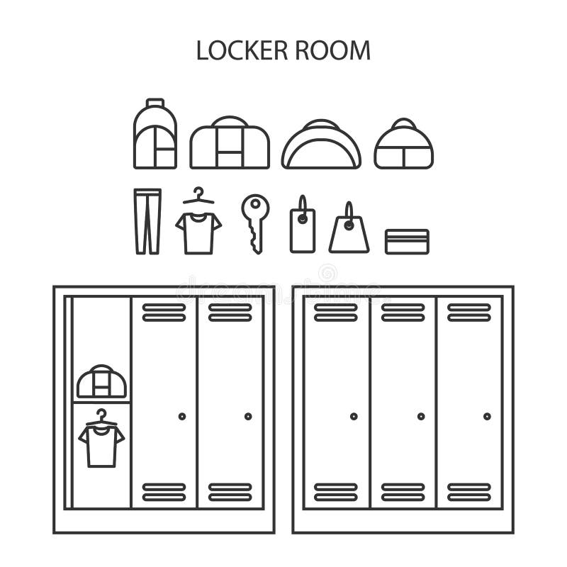 Locker icon set. stock vector. Illustration of isolated - 93579048