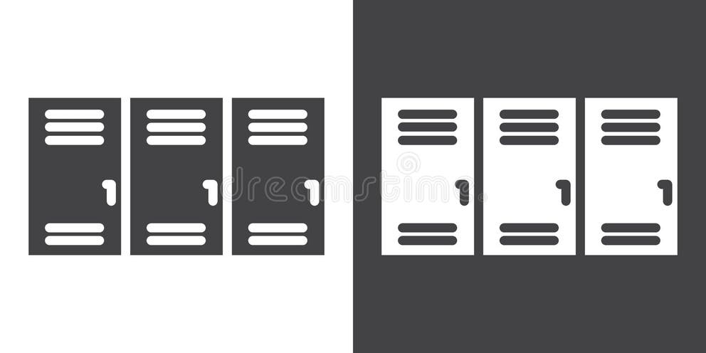 Locker Icon Thin Line Illustration Set Stock Vector - Illustration of ...