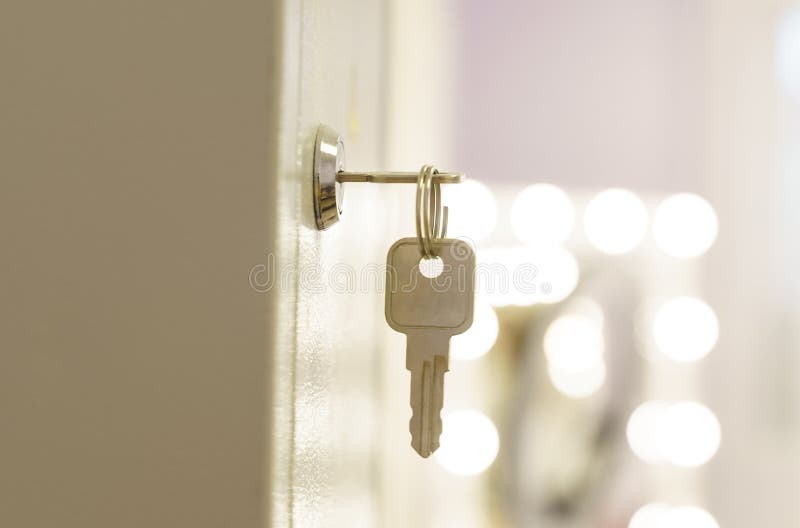Locker with a Key for a Security System in a Public Facility Stock ...
