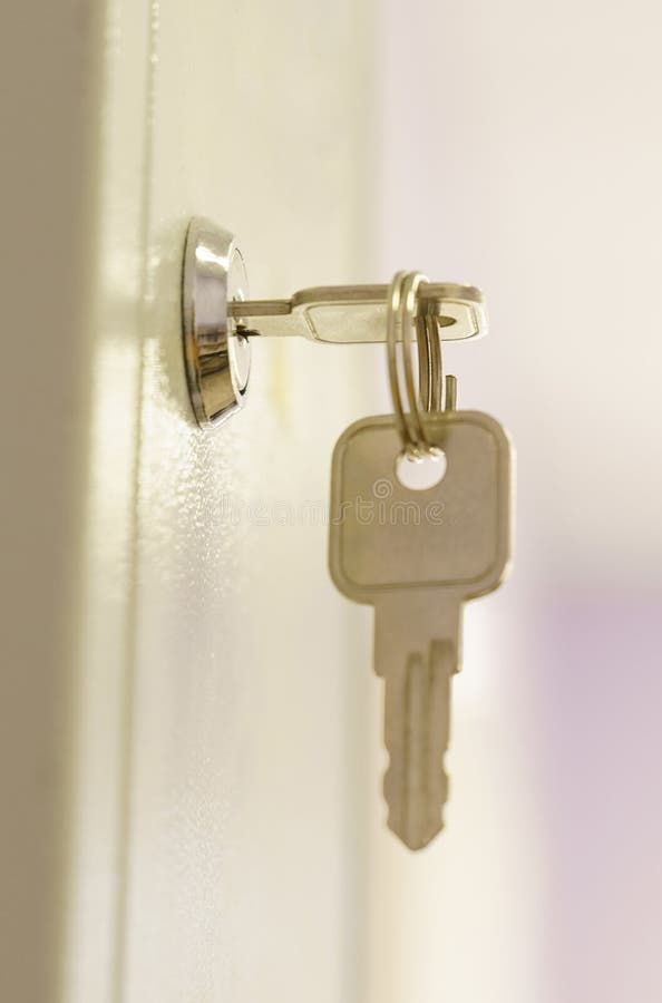 Locker with a Key for a Security System in a Public Facility Stock ...