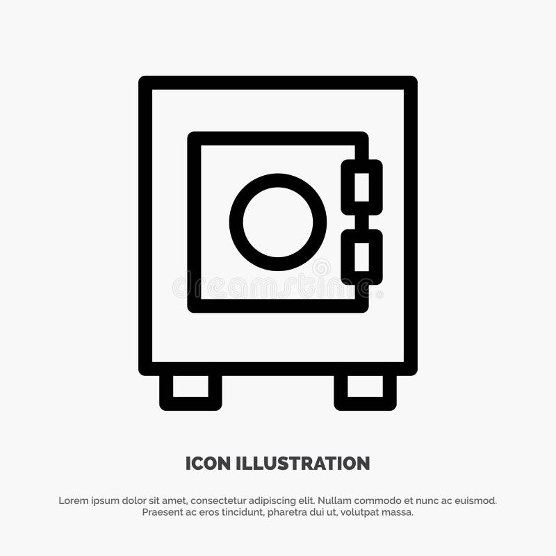 Locker, Lock, User Line Icon Vector Stock Vector - Illustration of ...