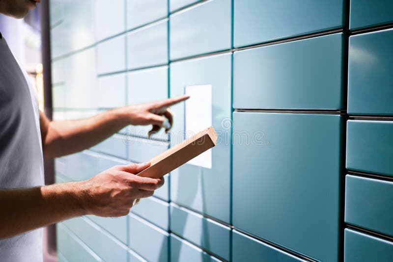 Locker Parcel Service. Package Delivery To Post Mail Box Machine ...