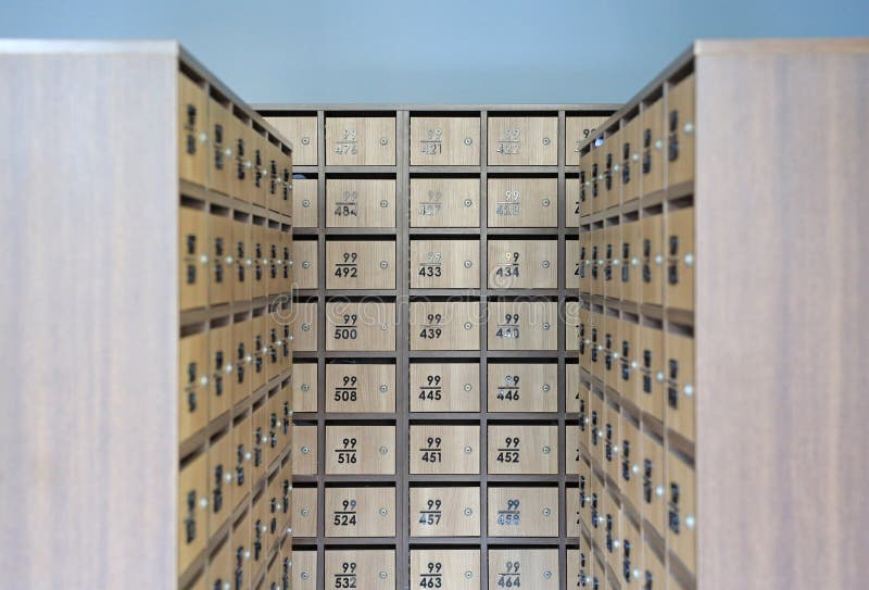 Locker Post Box or Mail Box Room Stock Image - Image of metal, mail ...