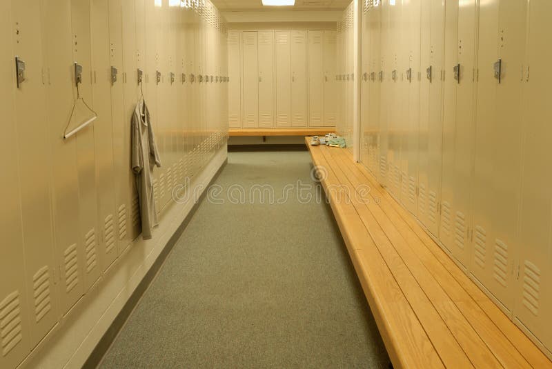 Locker Room stock image. Image of bench, carpet, wood - 6407469