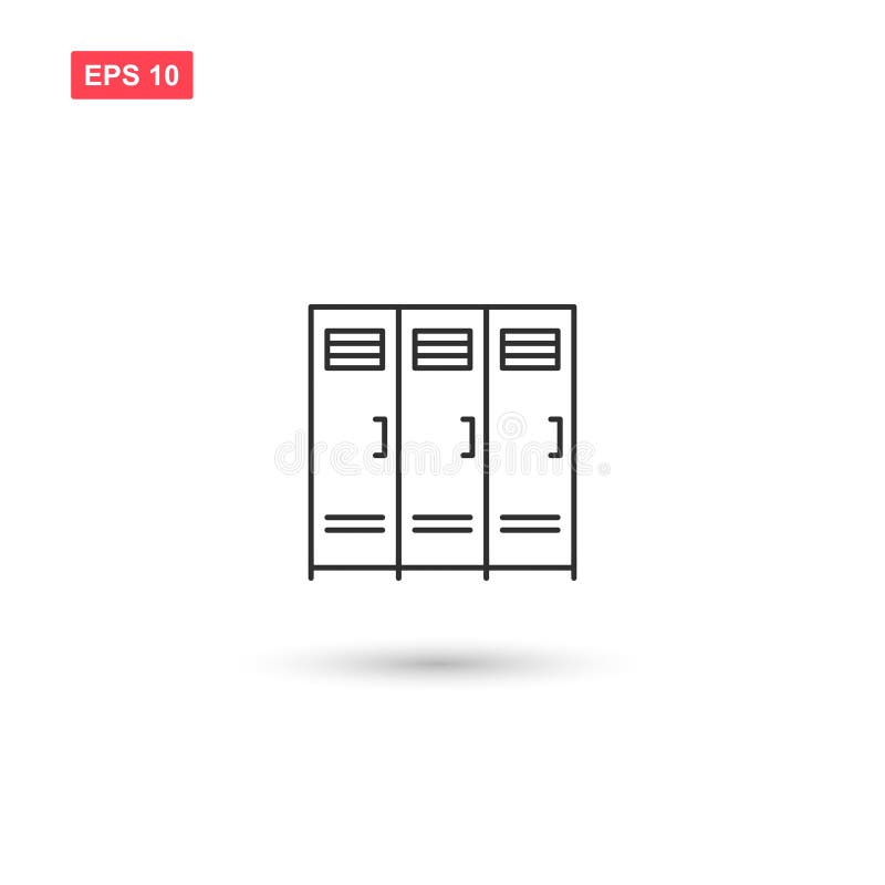 School Locker Room Vector Icon. Cloakroom Sign, Wardrobe Thin Line ...