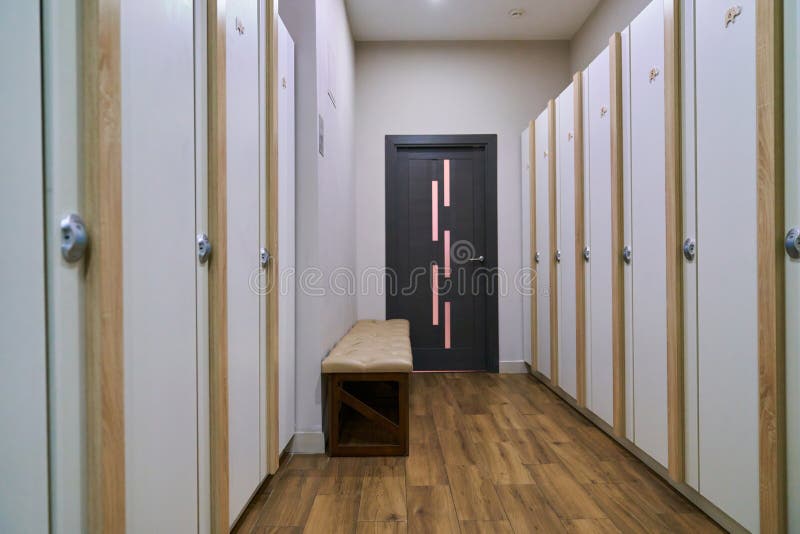 Locker Room in the Spa or in the Gym Stock Image - Image of closet ...